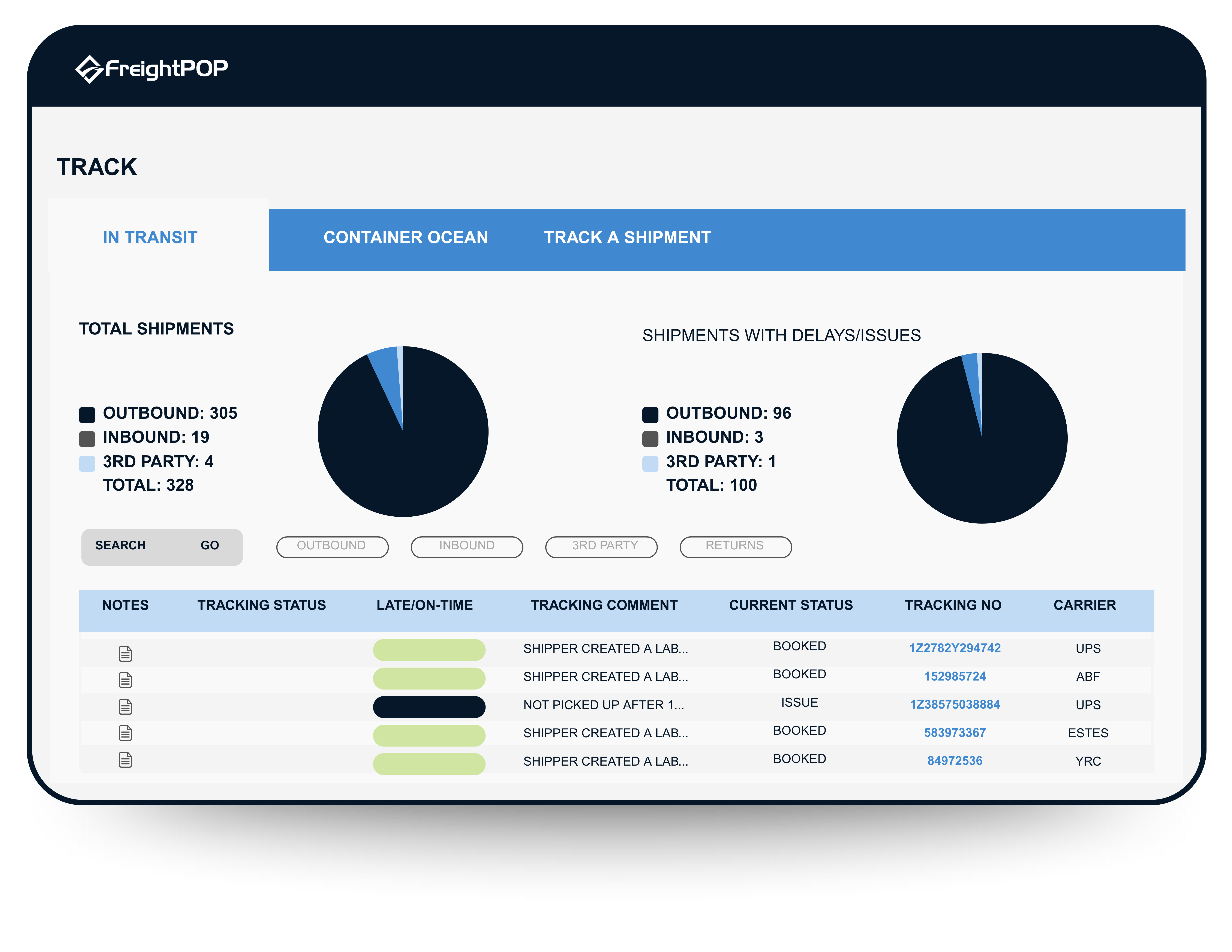 Inbound & Outbound Freight Tracking Software | FreightPOP