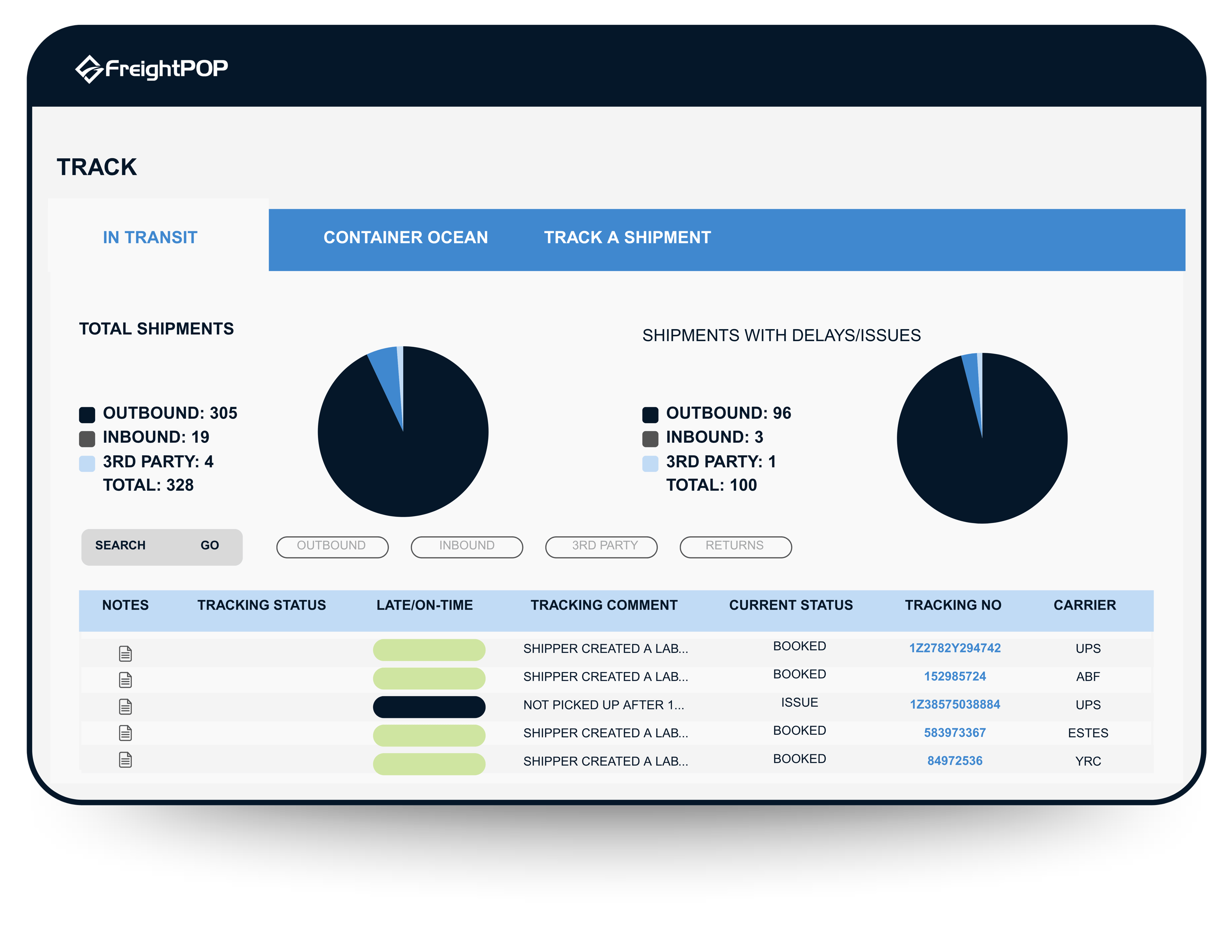Inbound & Outbound Freight Tracking Software | FreightPOP